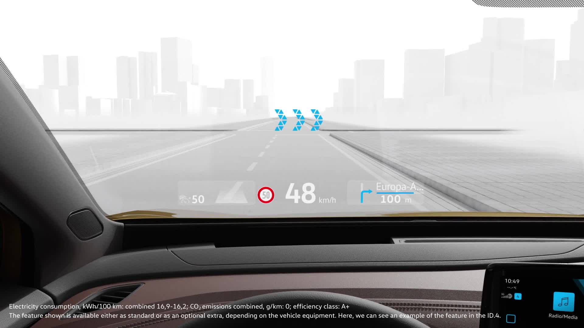 Volkswagen Head-up display Επαυξημένης πραγματικότητας - gocar.gr ...